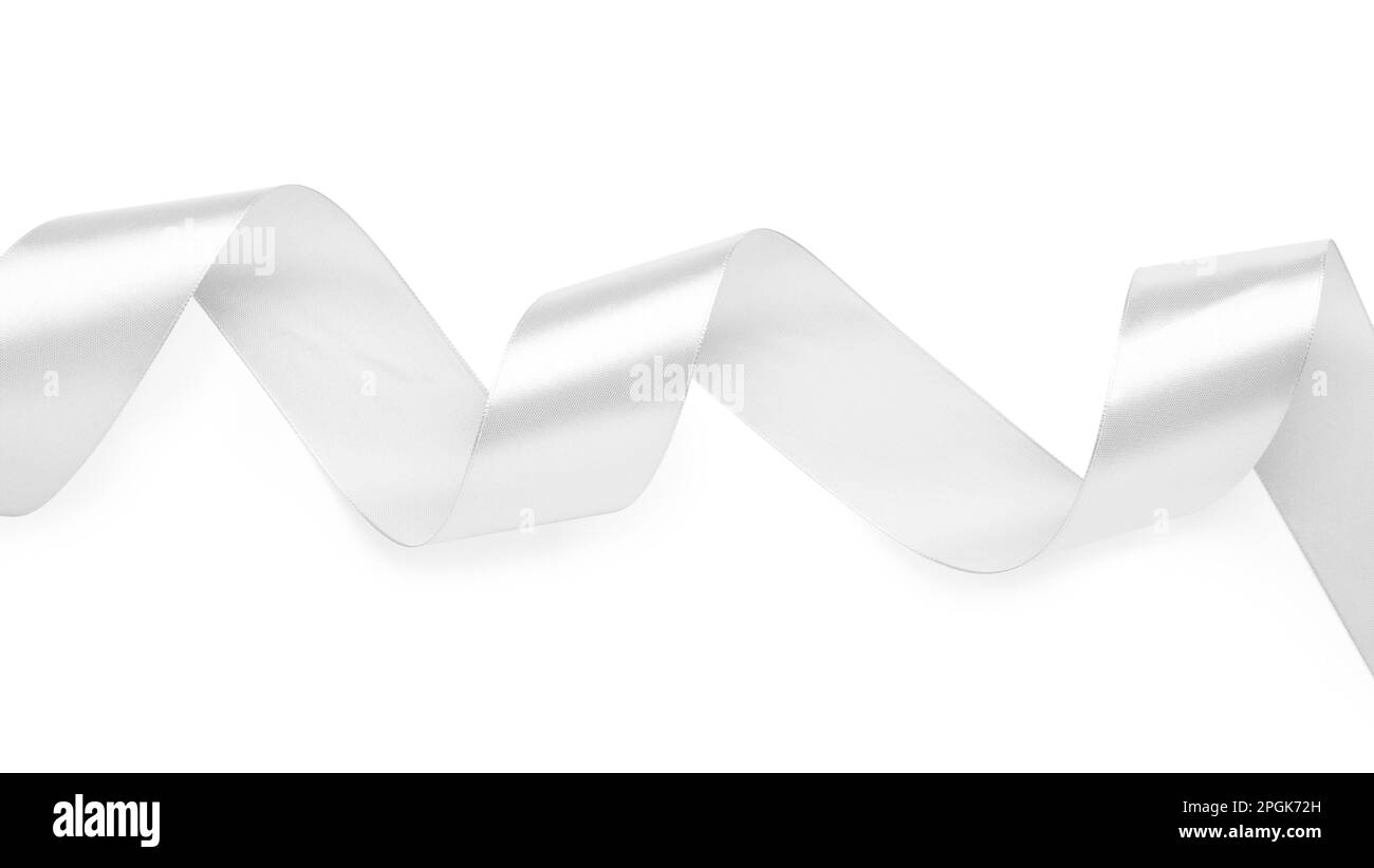 Beautiful ribbon isolated on white, top view Stock Photo - Alamy
