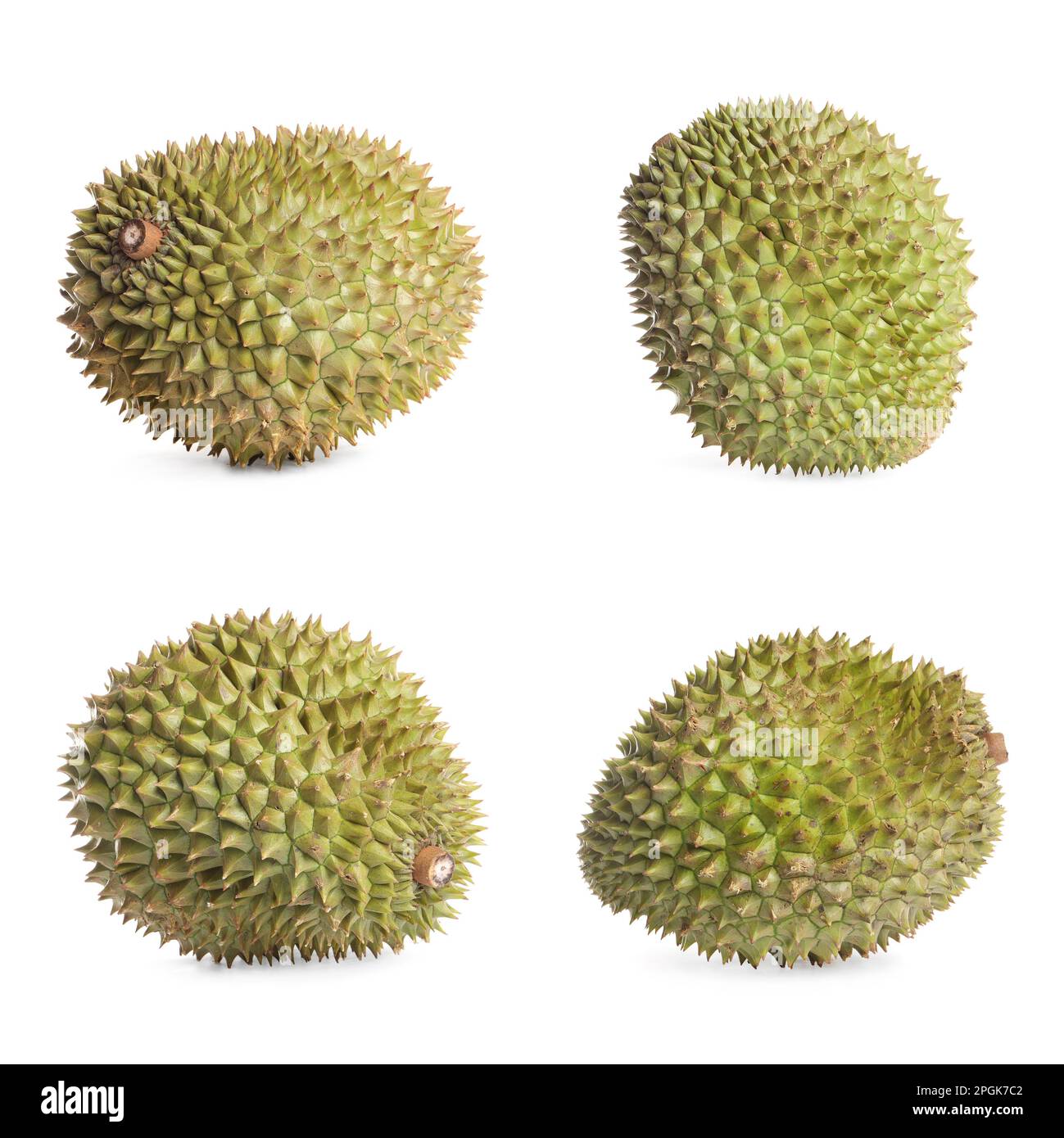 Set with ripe durians on white background Stock Photo - Alamy