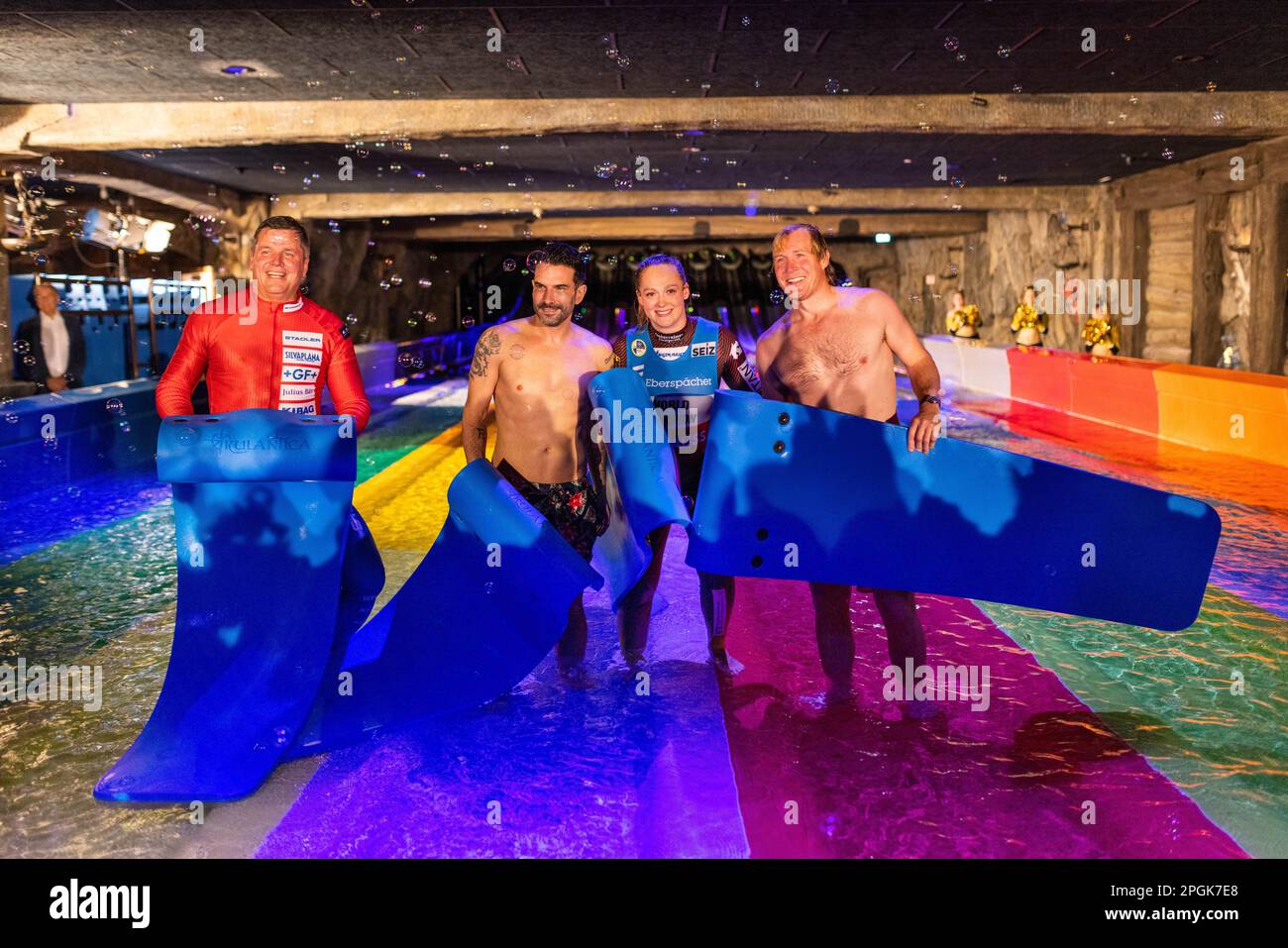 Rust, Germany. 23rd Mar, 2023. Beat Hefti, Marc Terenzi, Anna Berreiter ...