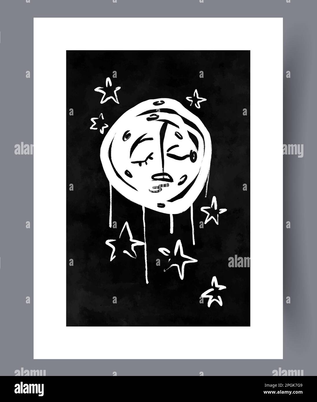 Portrait face star space wall art print Stock Vector Image & Art - Alamy