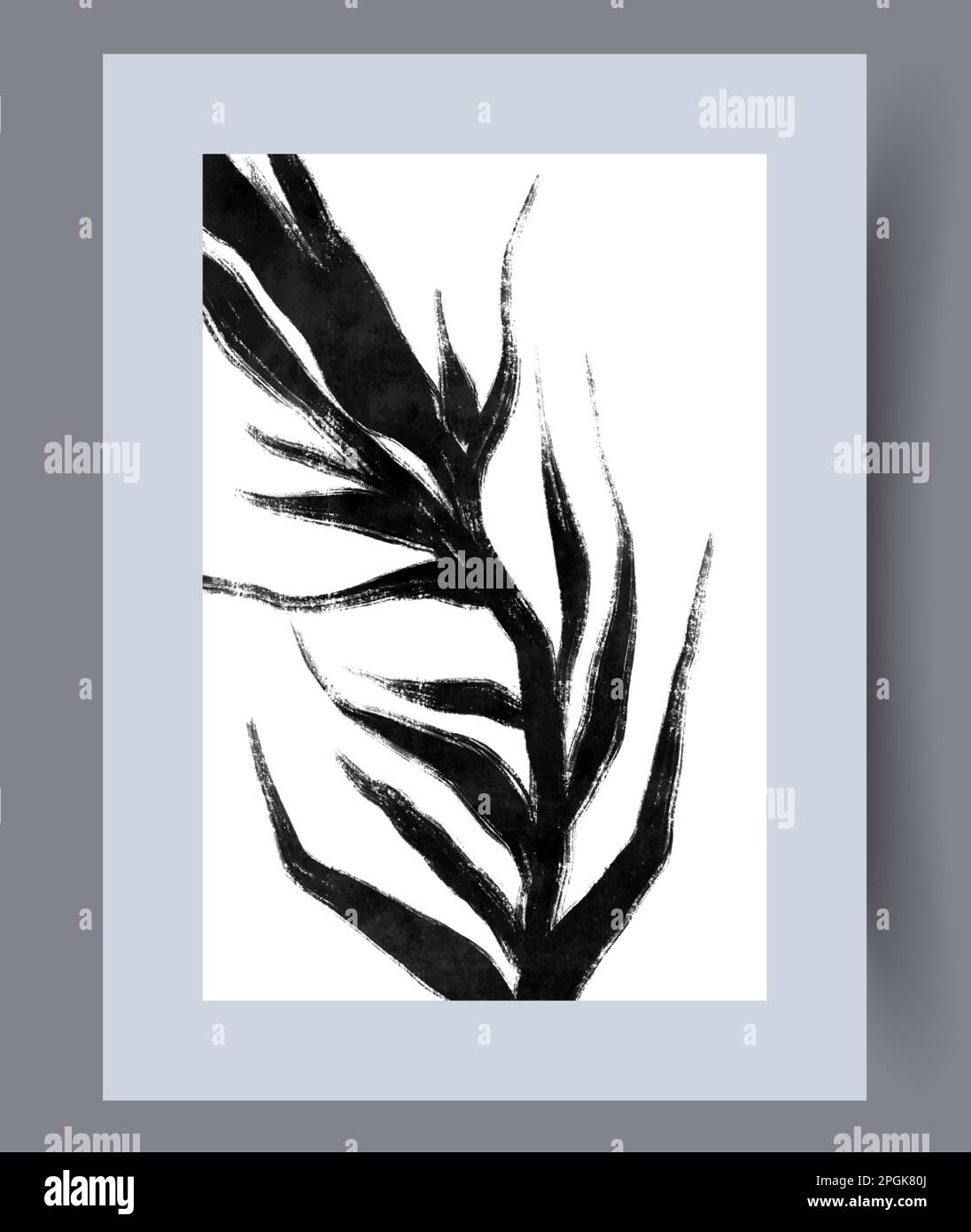 Still life plant aesthetics leaves wall art print Stock Vector Image ...