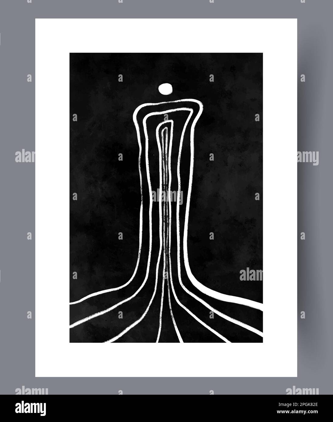 Abstract minimalistic drawing wall art print Stock Vector Image & Art ...