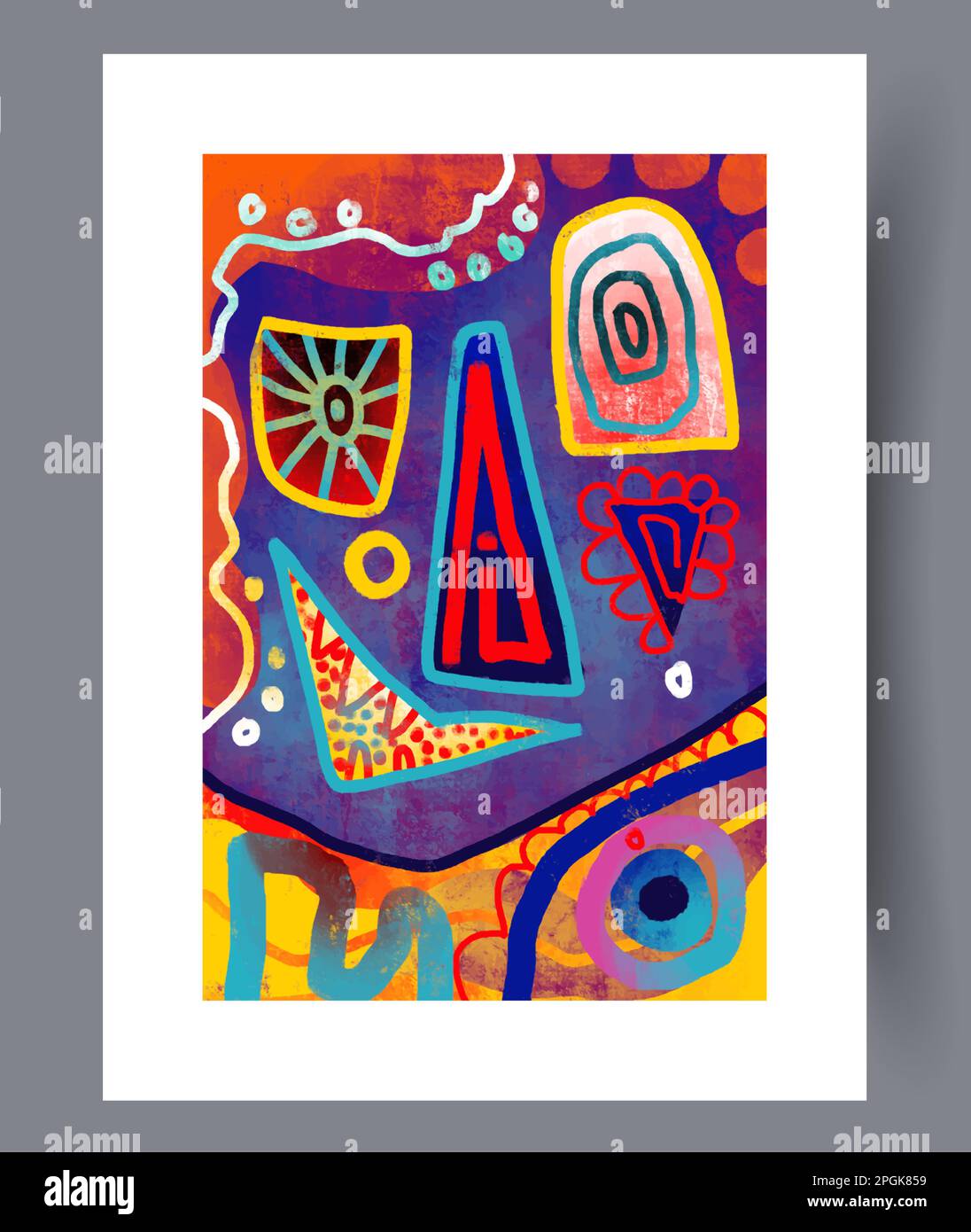 Abstract face surreal imagination wall art print Stock Vector Image ...