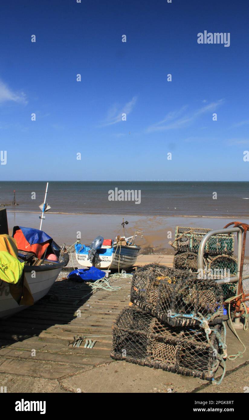 Fishing boats on the quay at Sheringham, Norfolk Stock Photo - Alamy