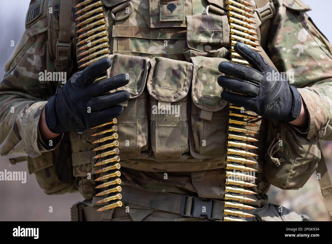 A U.S. soldier from the 2nd Infantry Division, Stryker Battalion ...