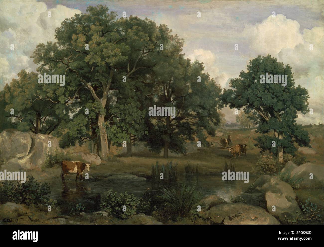 Forest of Fontainebleau 1846 by Jean-Baptiste-Camille Corot Stock Photo ...