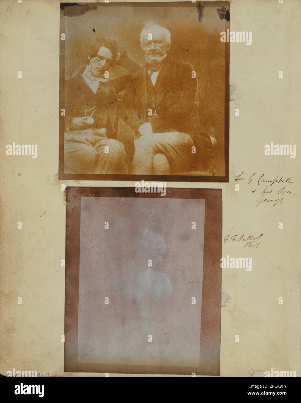 Sir George Campbell and his son, George 1842 by John Adamson Stock ...