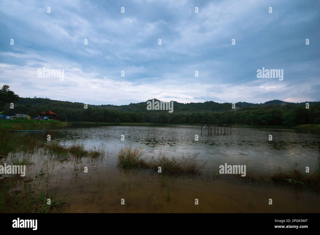 Many tents in the area with a camping atmosphere around the public ...