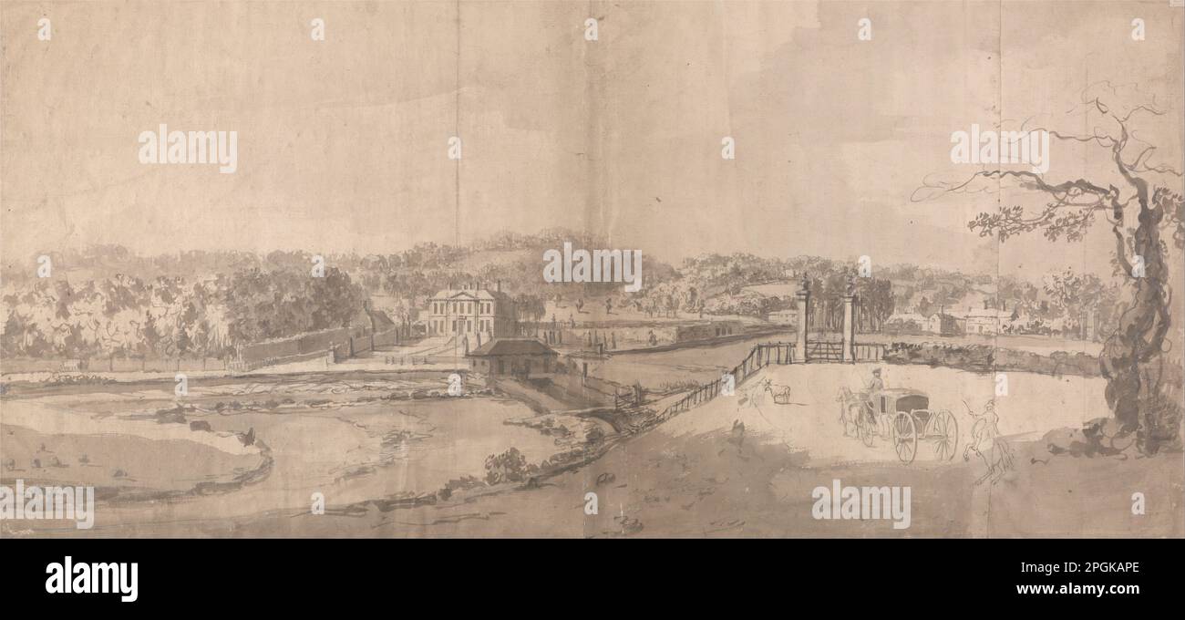 A View of the Estate at Esholt Hall, Yorkshire by Samuel Scott Stock ...