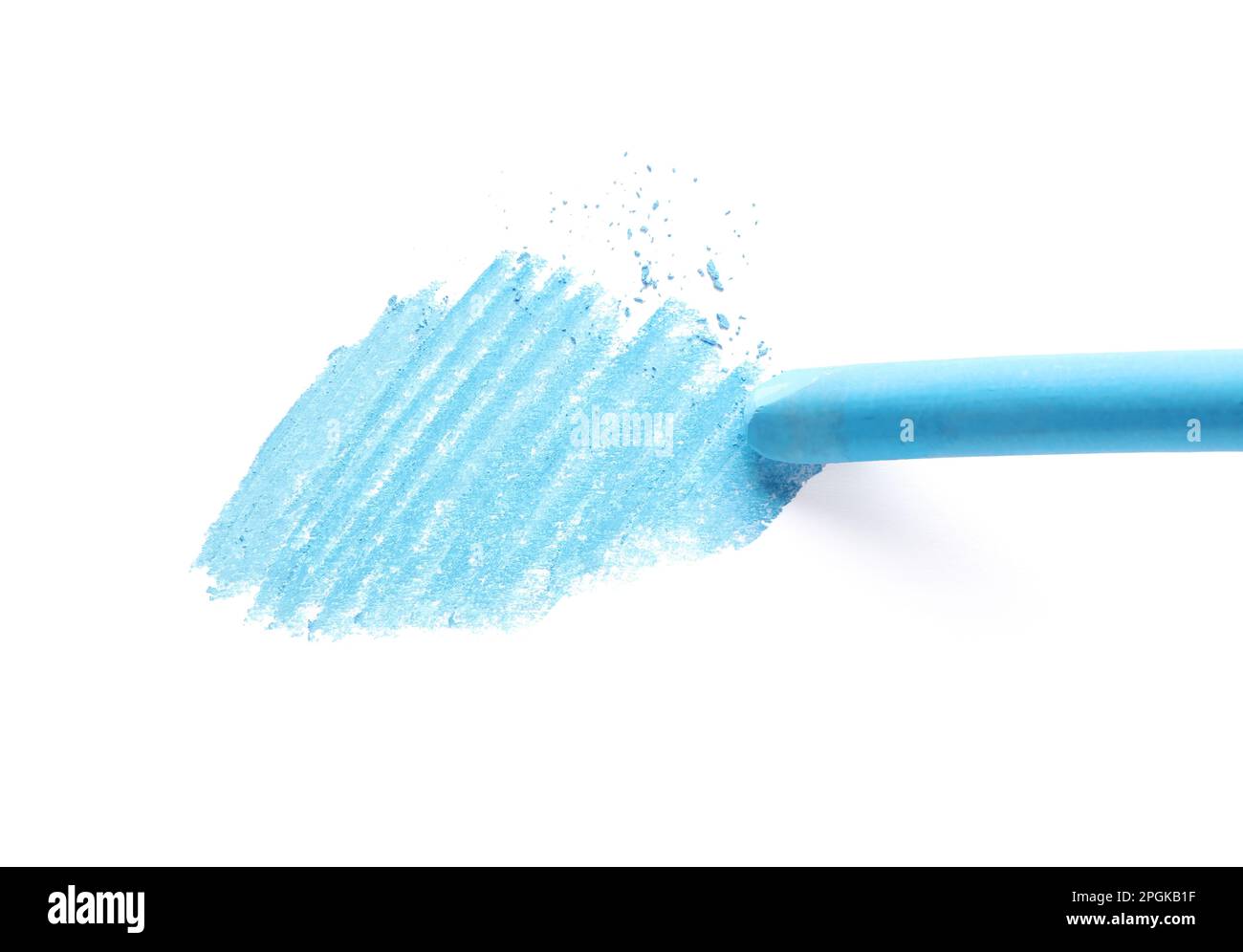 Light blue pastel chalk on sheet of paper with scribble. Drawing ...