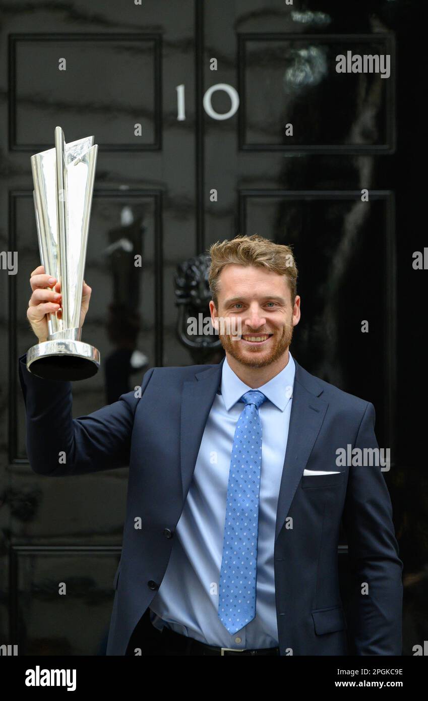 Joss Buttler, captain of the England T20 cricket team, attending a ...