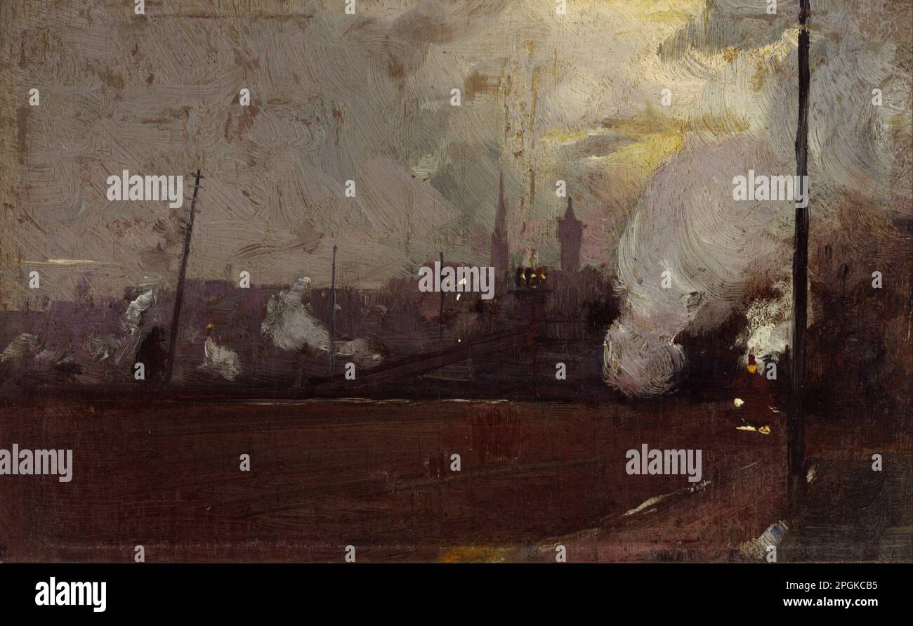 Evening train to Hawthorn circa 1889 by Tom Roberts Stock Photo - Alamy