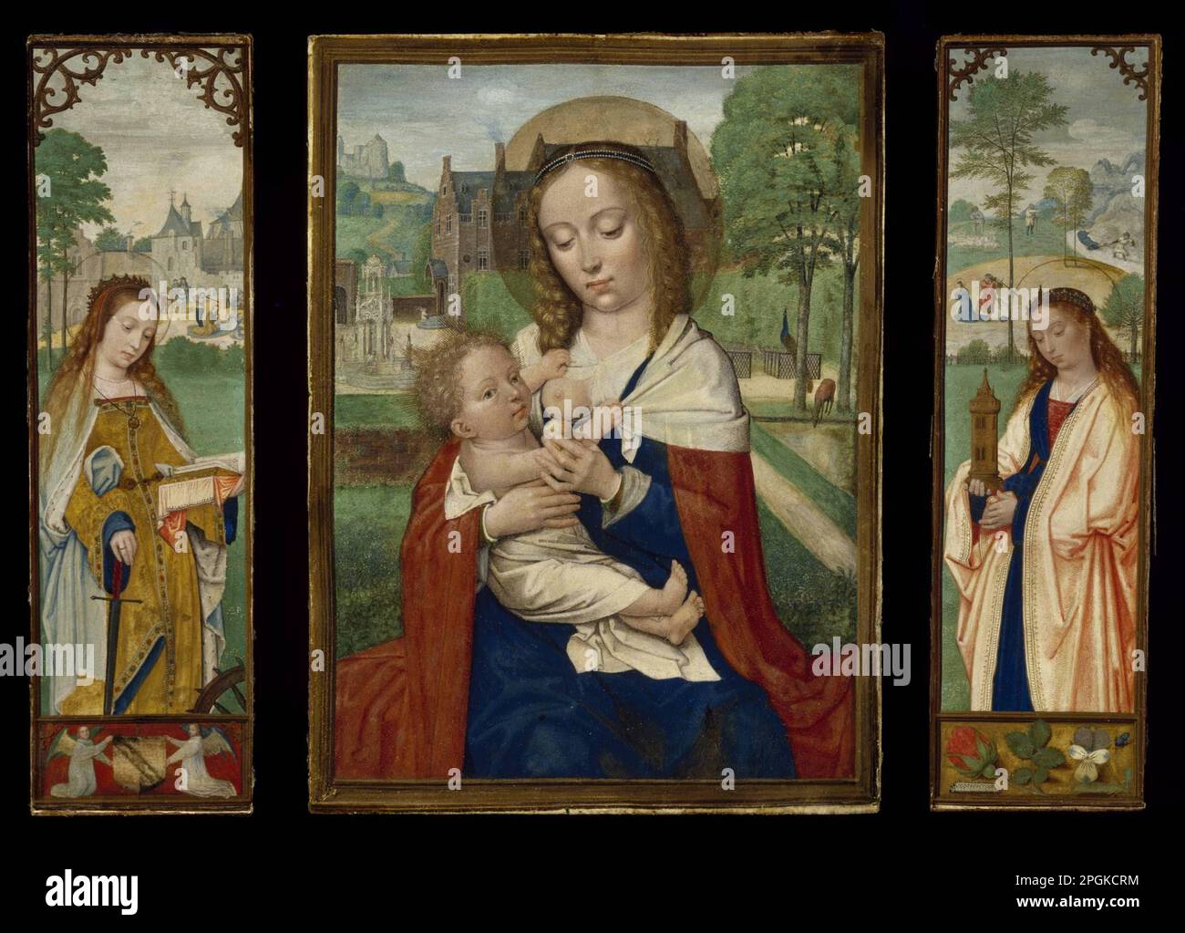 Virgin and Child; Saints Catherine and Barbara c.1520 by Simon Bening ...