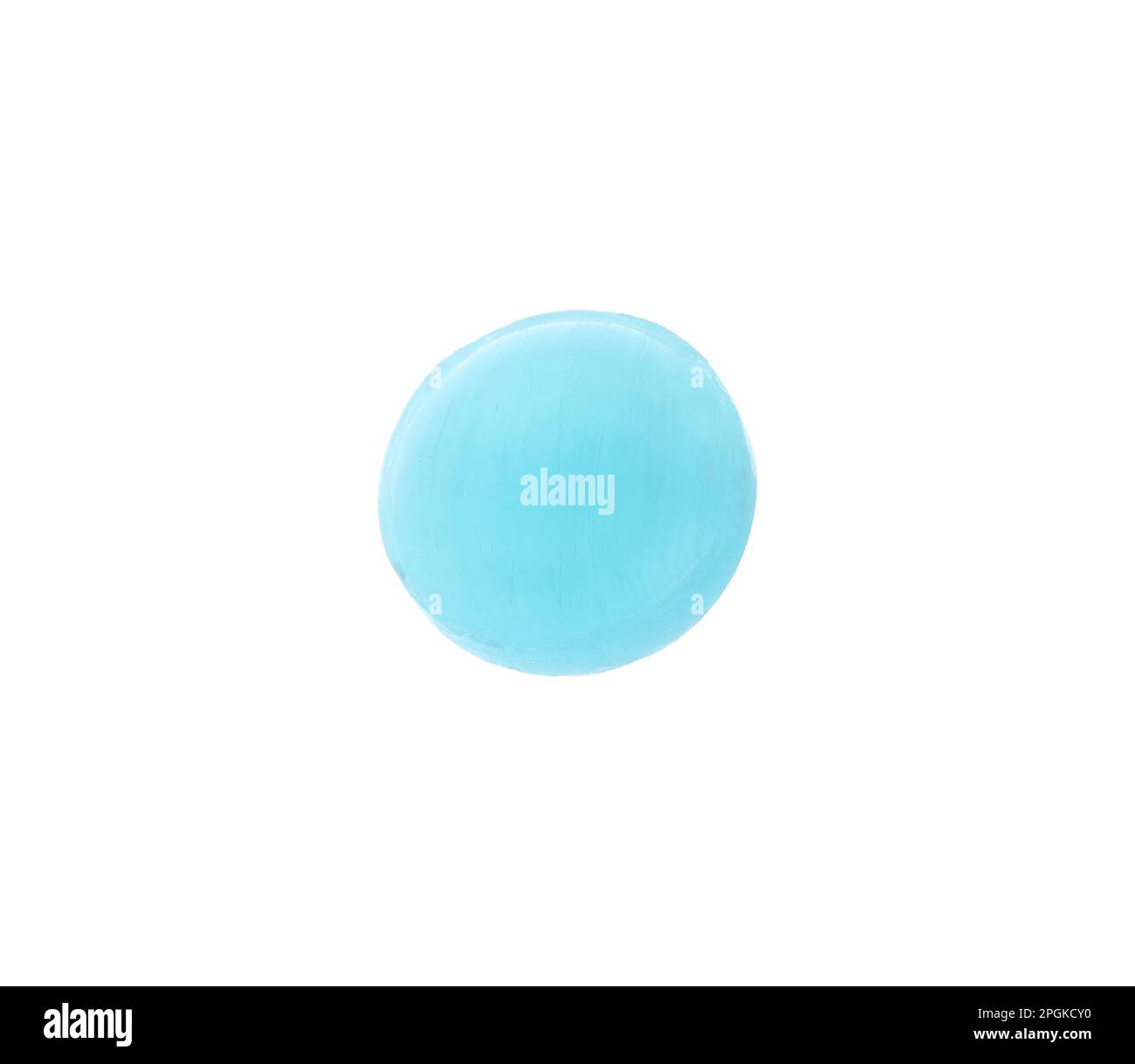 One blue cough drop isolated on white Stock Photo - Alamy