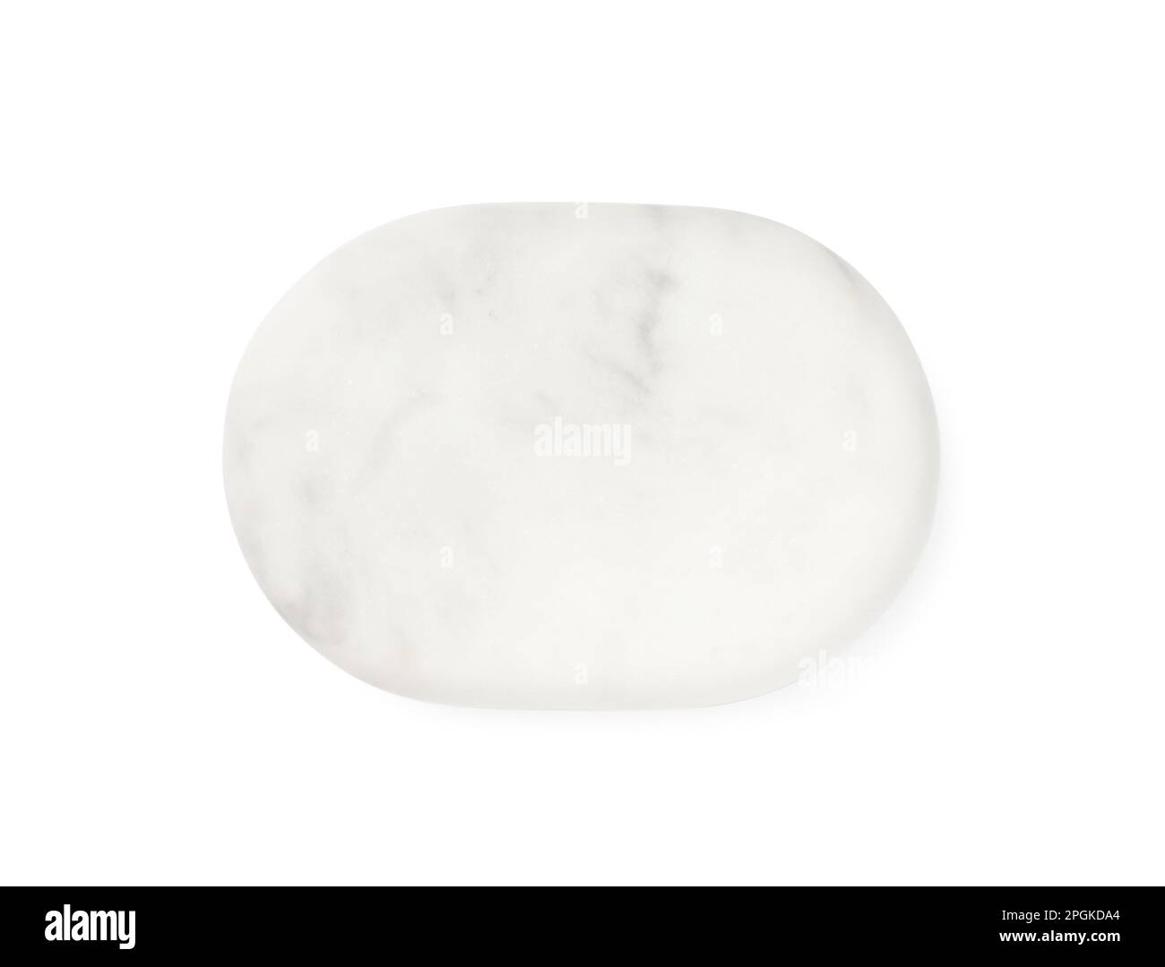 One marble stone isolated on white, top view Stock Photo - Alamy