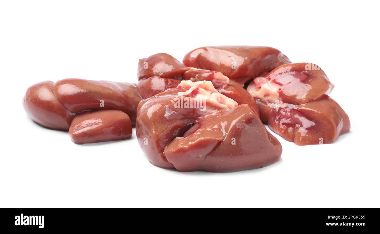 Fresh raw beef kidneys on white background Stock Photo - Alamy