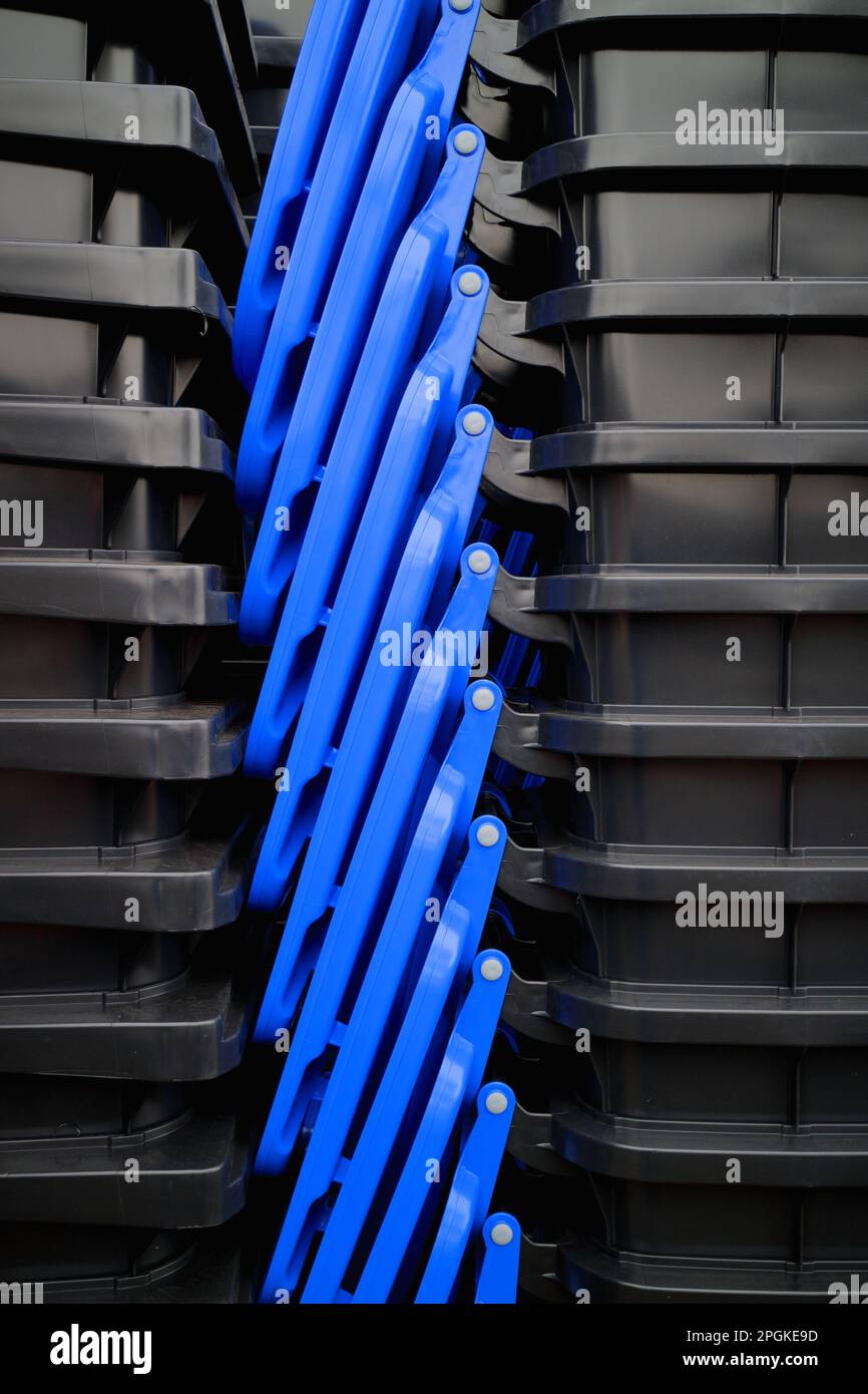 Garbage Cans Stacked Stock Photo - Alamy