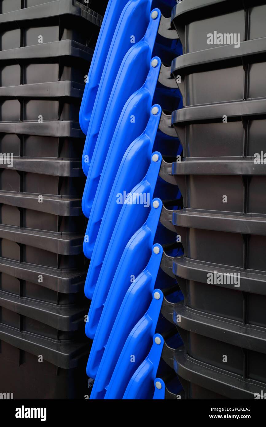 Garbage Cans Stacked Stock Photo - Alamy