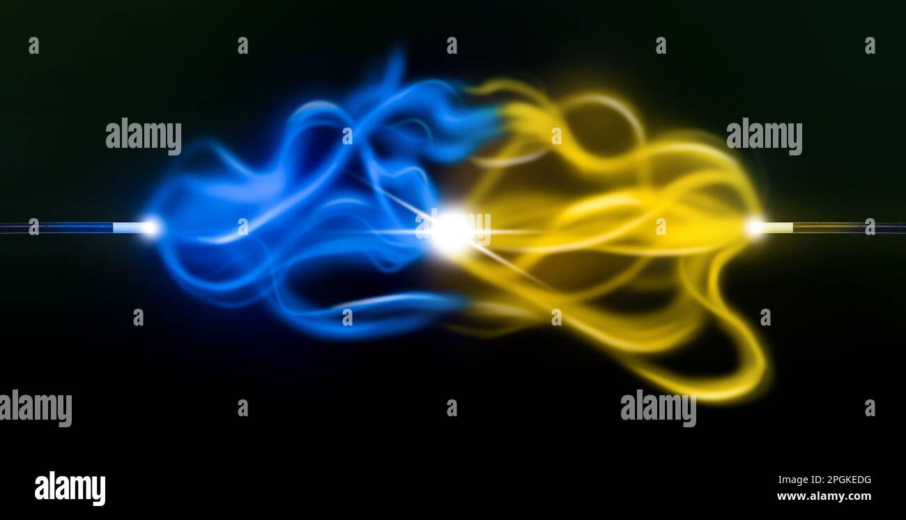 Magic wands with fairy sparkles opposing each other on black background ...