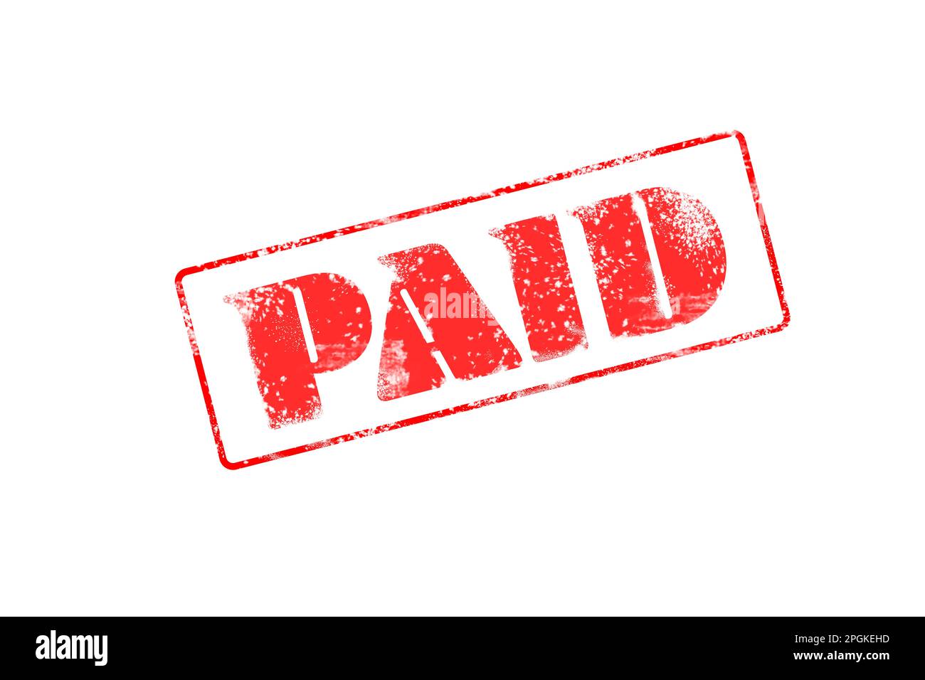 Red stamp with word PAID on white background Stock Photo - Alamy