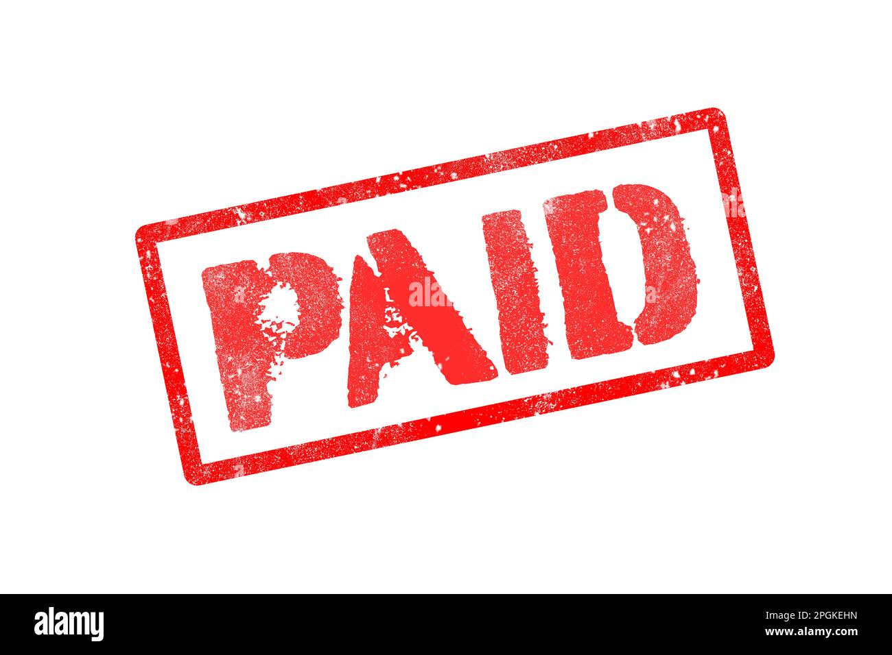 Red stamp with word PAID on white background Stock Photo - Alamy