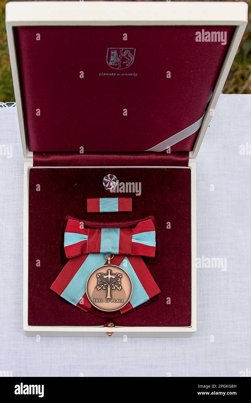 The Memorial Medal of Tree of Peace awarded to Mrs Gerry Manolas, Chair ...