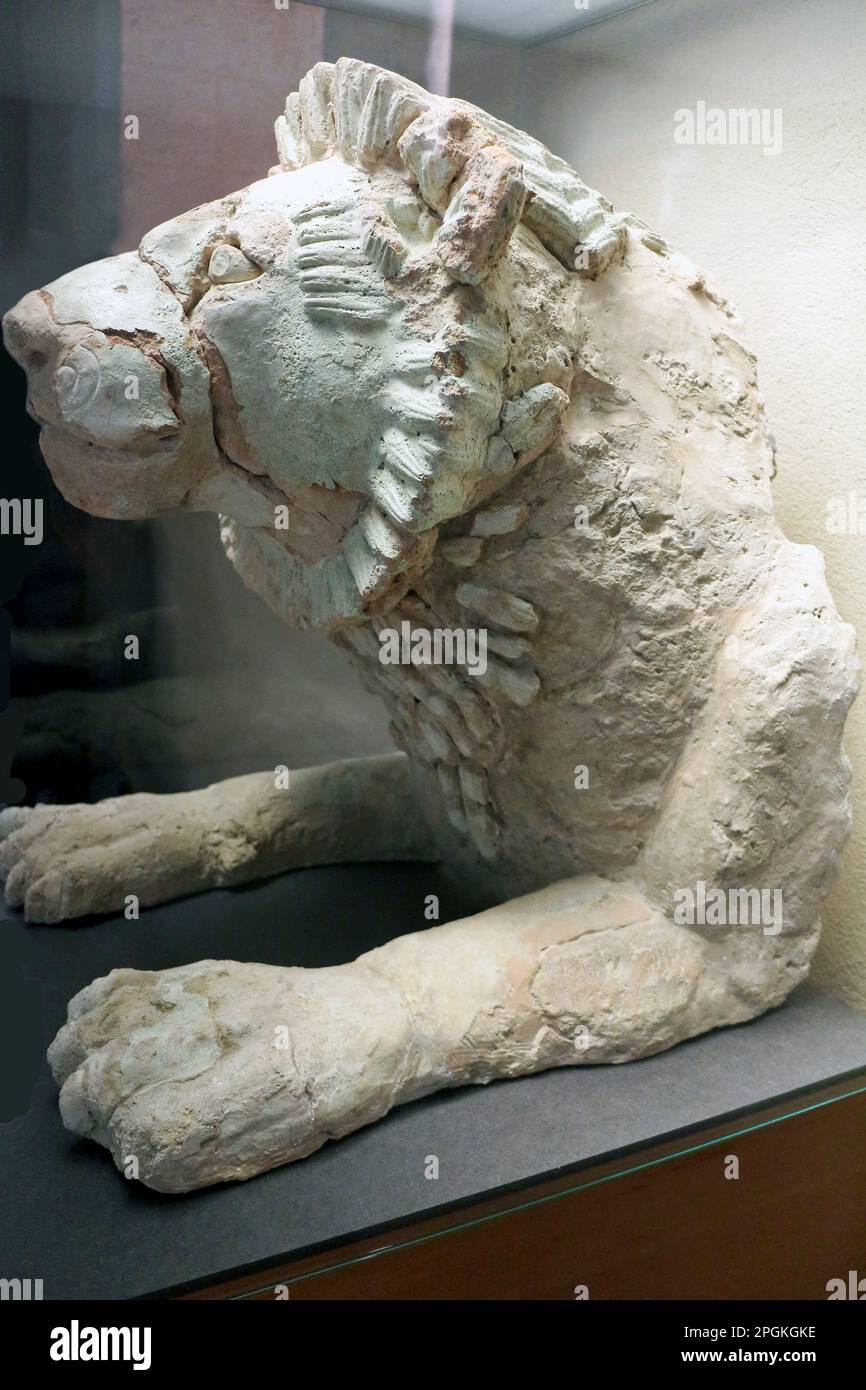 La Vieille Charité MARSEILLE - Museum . Forepart of a lion,glazed terra ...