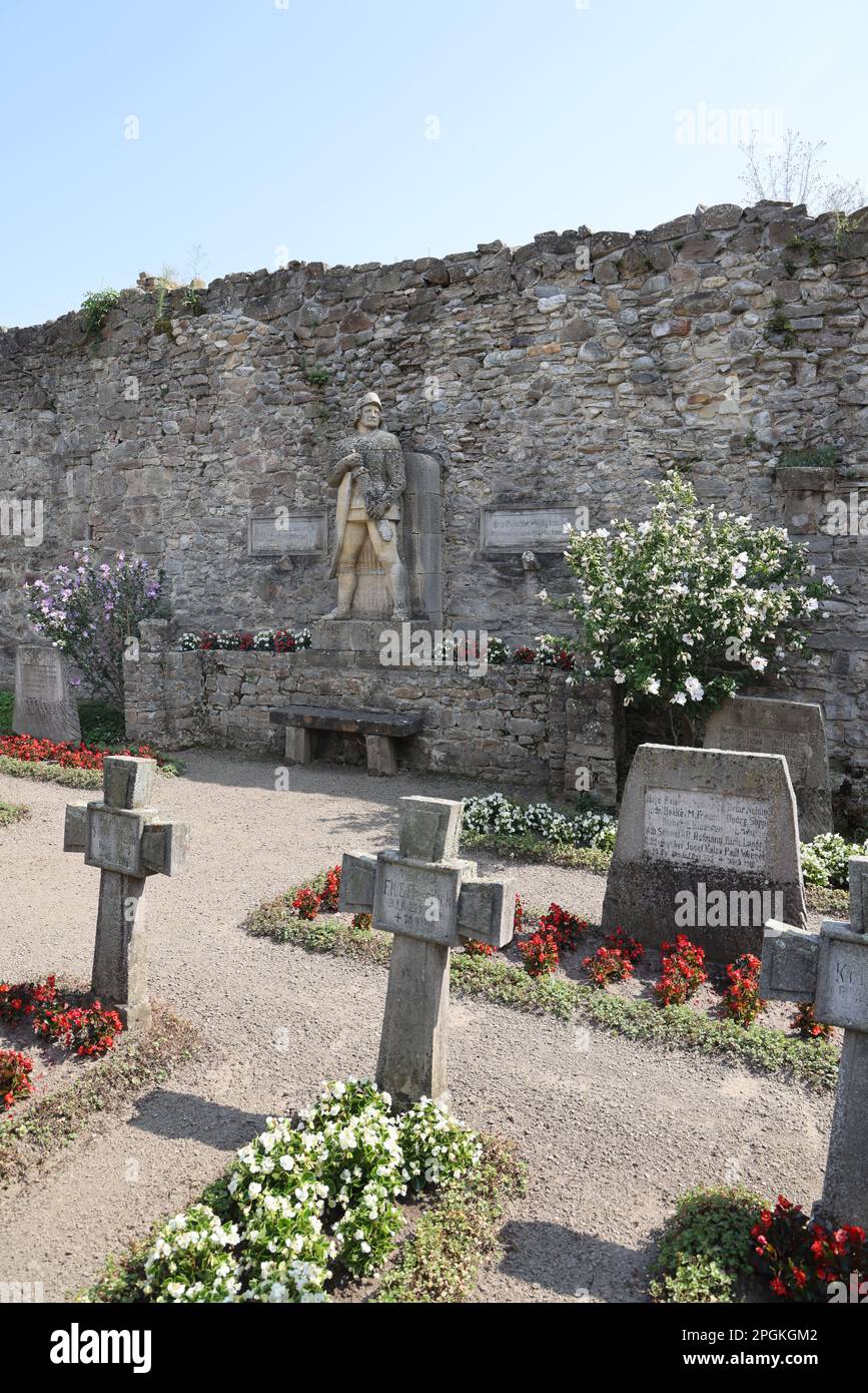 WW1 War cemetery in the empty space of the nave of Cârța Monastery ...