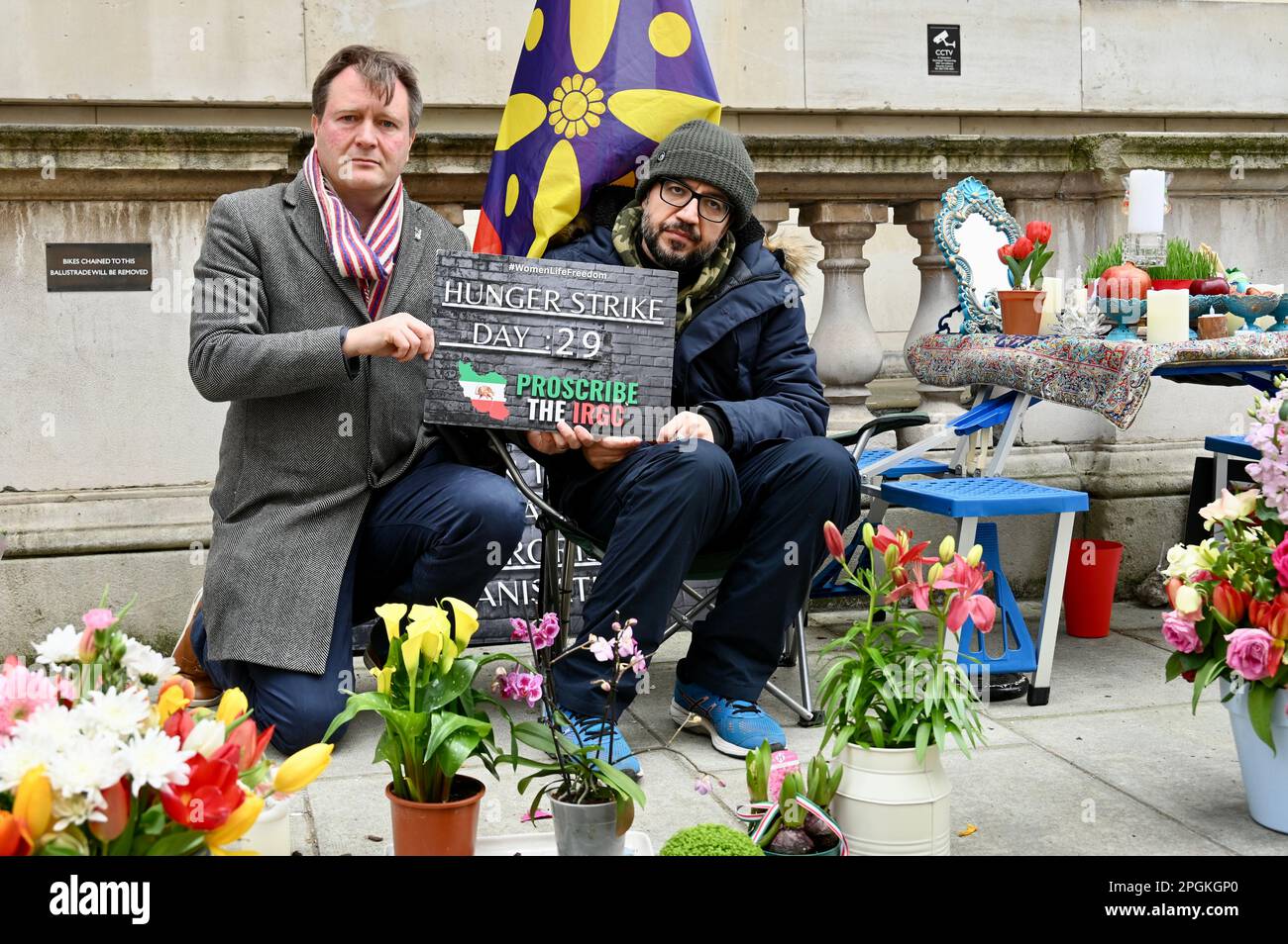 London, UK. Richard Ratcliffe visited Vahid Beheshti who is on Day 29 ...