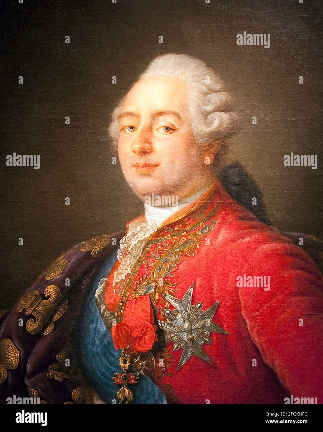 Detail du Portrait de Louis XVI (1754-1793), roi de France. Peinture de ... Detail du Portrait de Louis XVI (1754-1793), roi de France. Peinture de ...