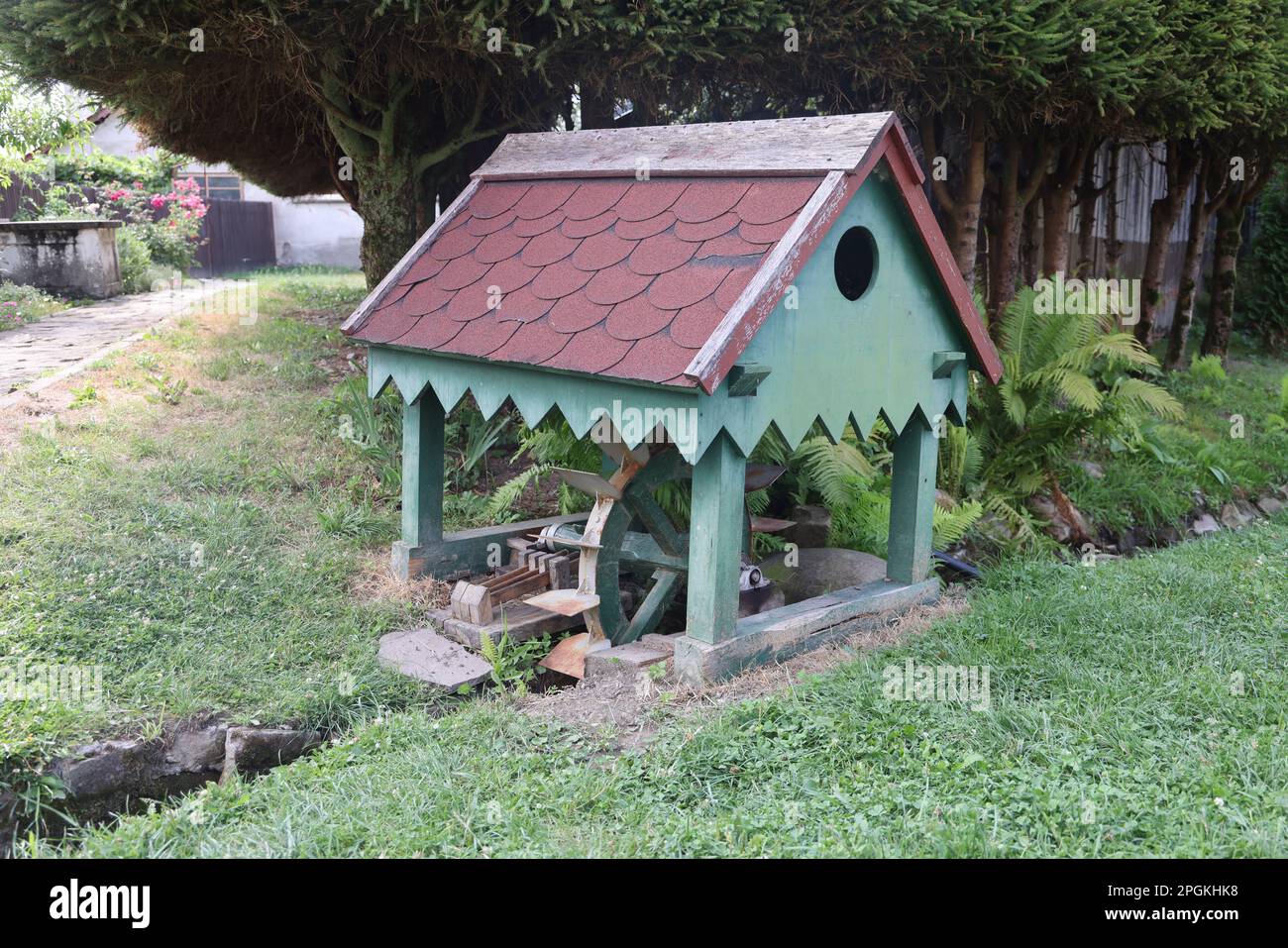 Clapper mill (a type of watermill) with three hammers in Cârța ...
