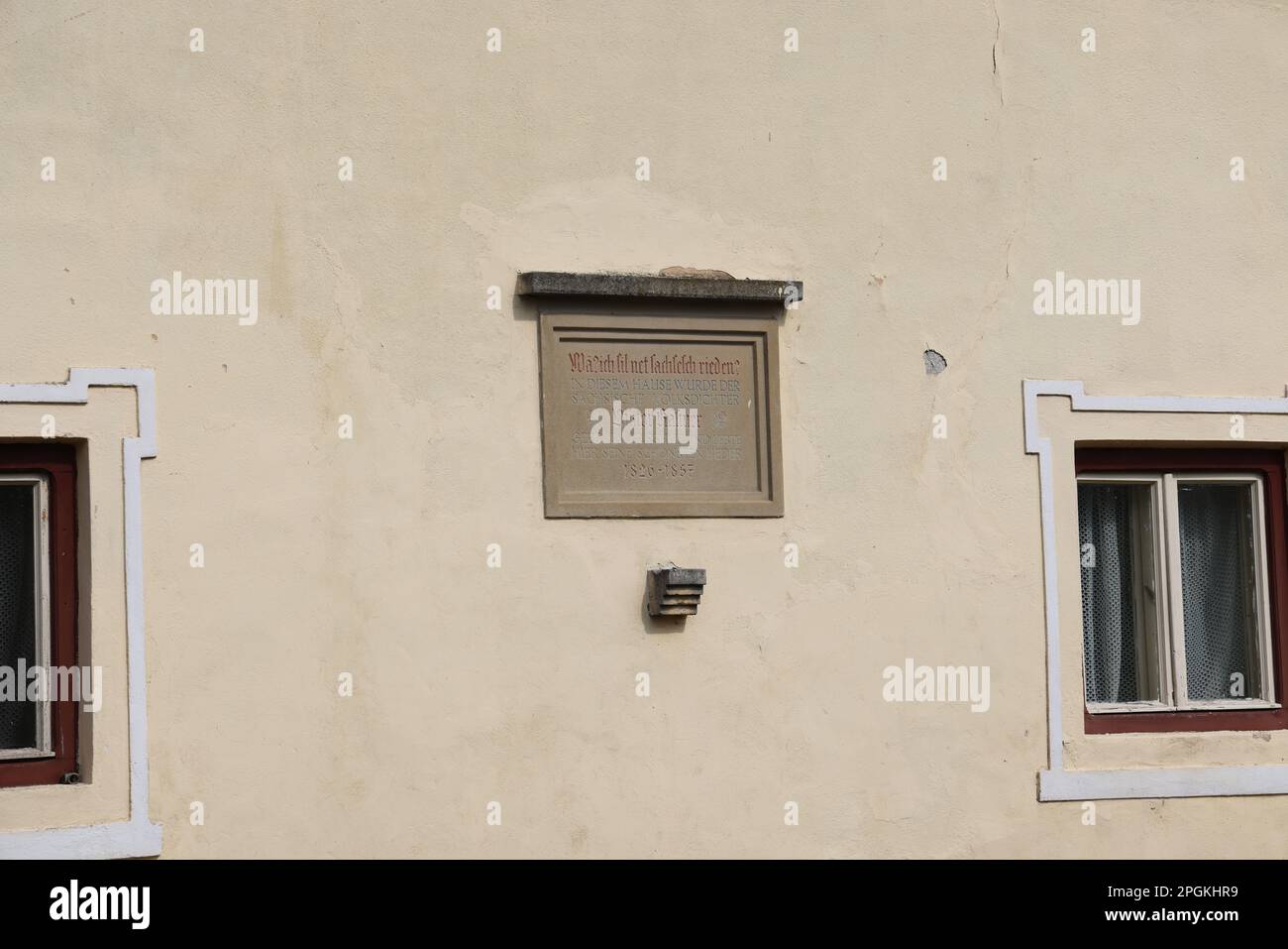 Plaque in honor of the Saxon poet Viktor Kästner, who lived in this ...