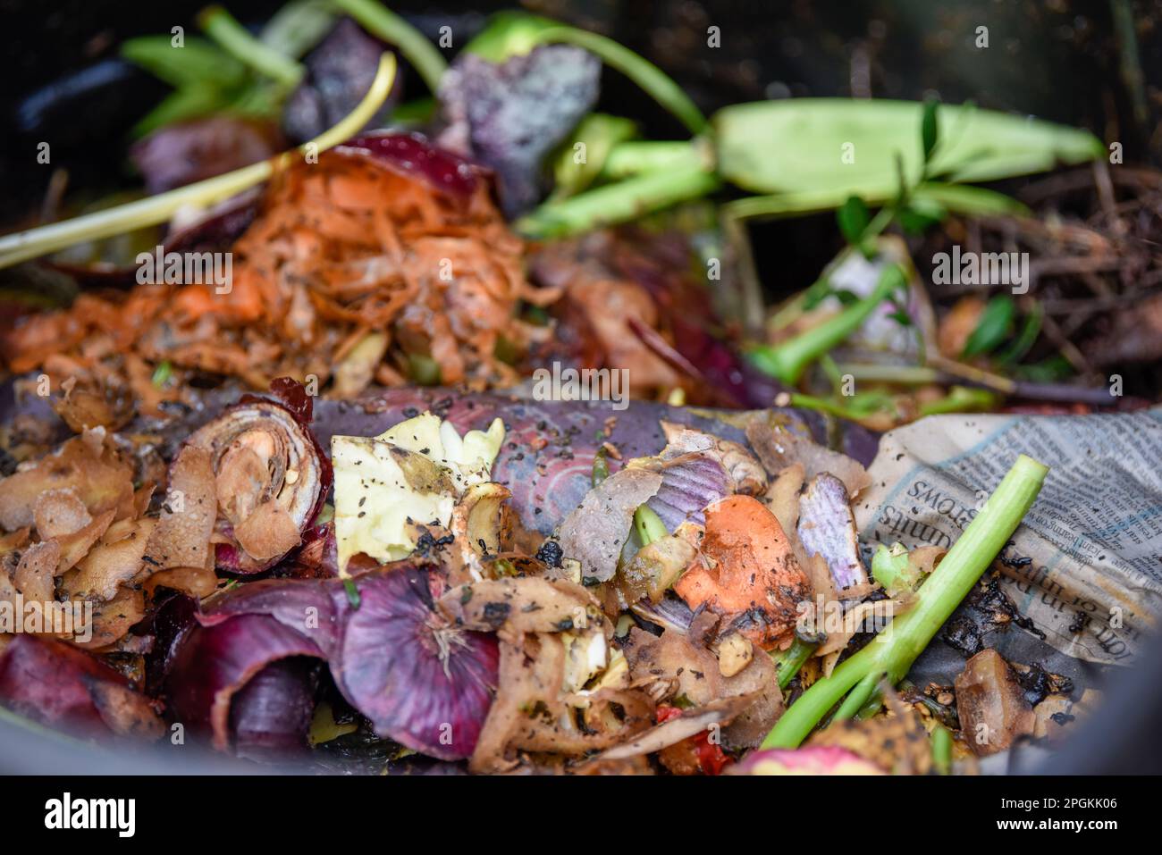 Food recycling bin to make compost from household food waste in a ...