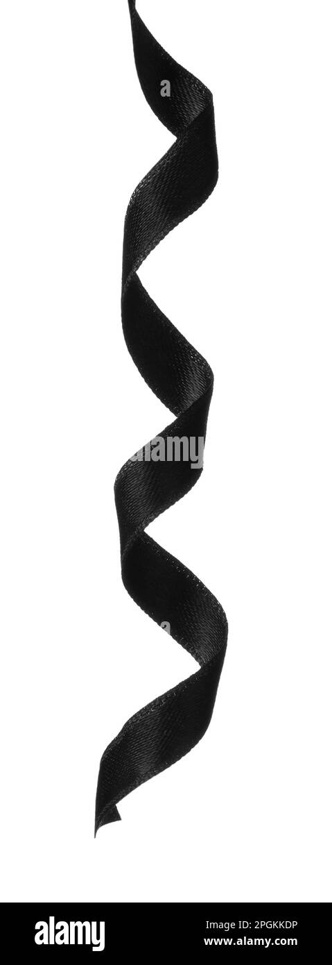 Beautiful elegant black ribbon isolated on white Stock Photo - Alamy