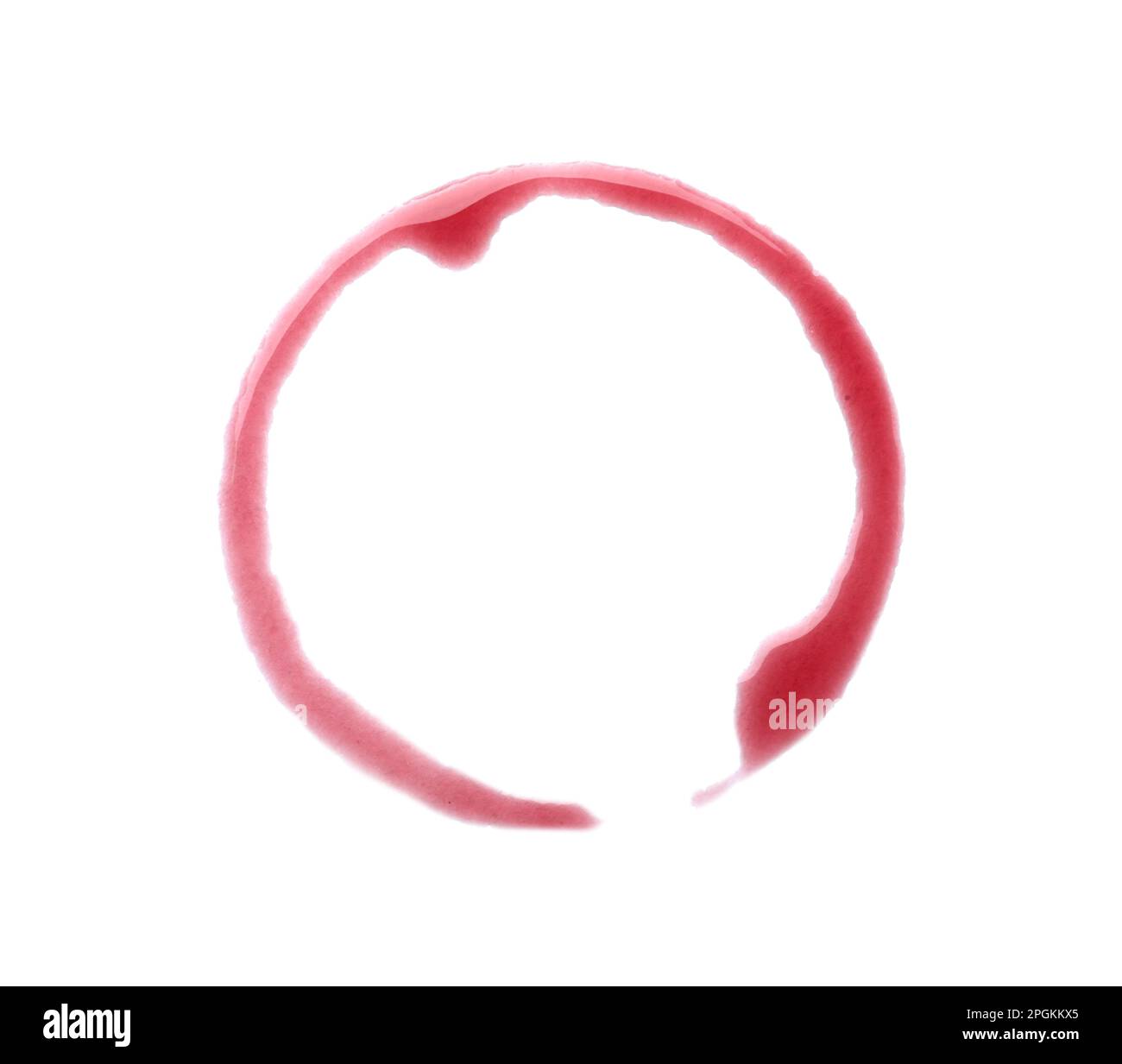 Red wine ring on white background, top view Stock Photo - Alamy