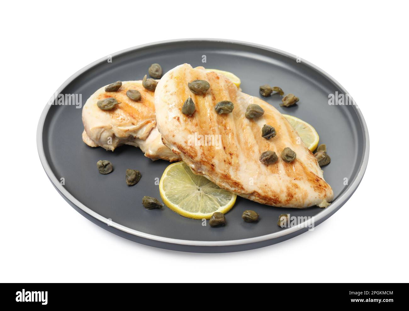 Grilled chicken fillets on plate hi-res stock photography and images ...