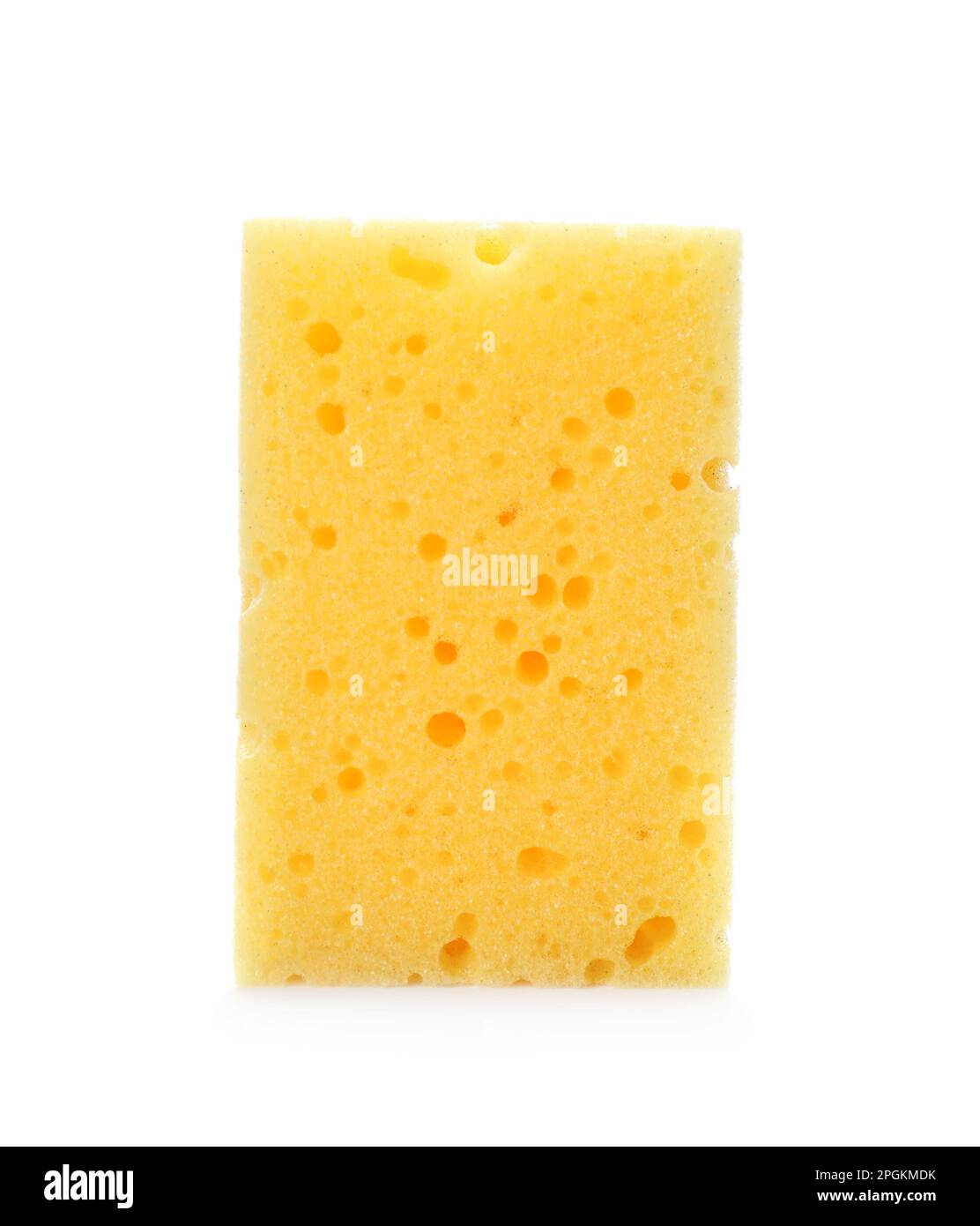 Yellow washing sponge isolated on white. Cleaning supplies Stock Photo ...