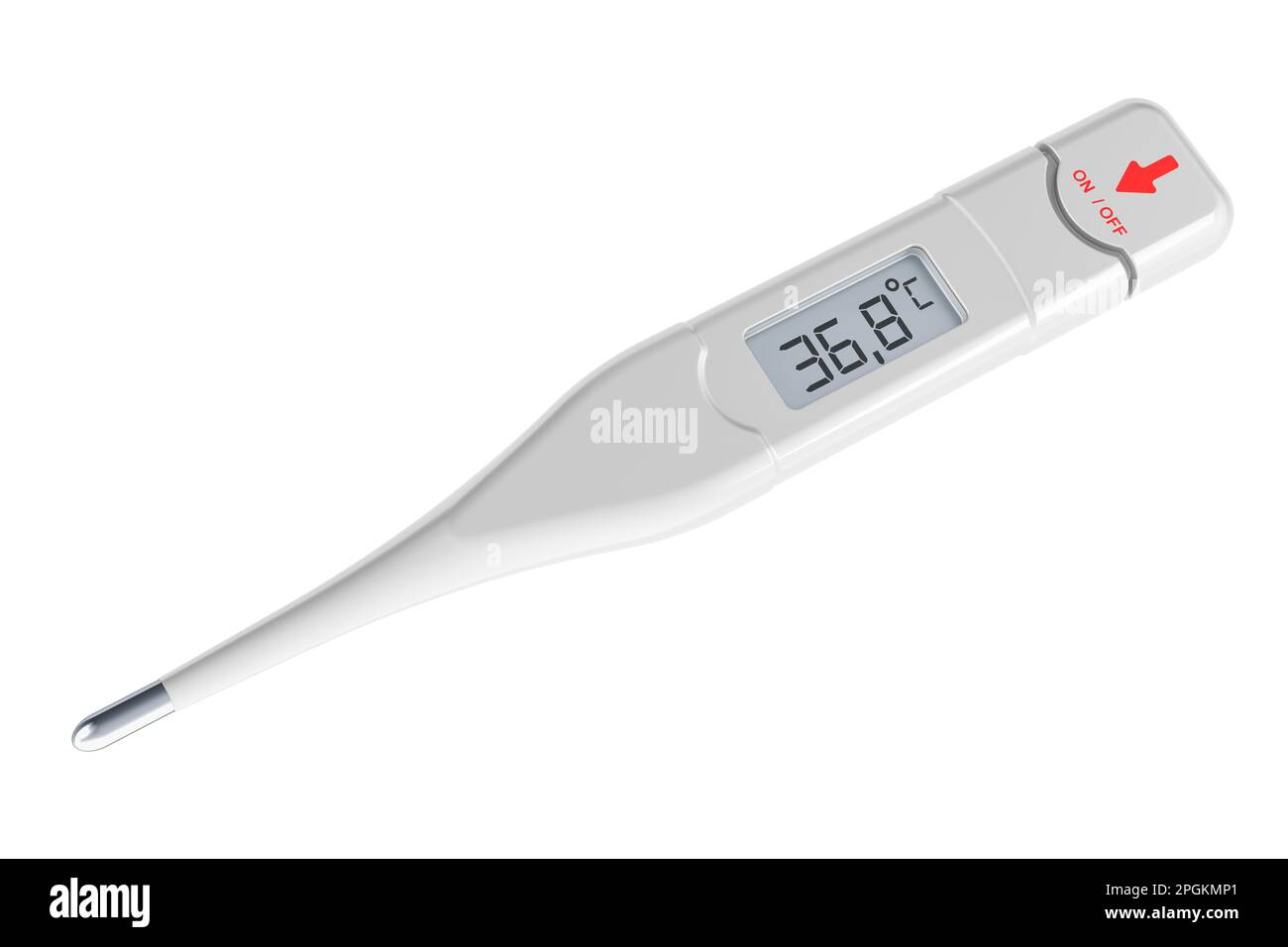 Digital electronic thermometer, 3D rendering isolated on white ...