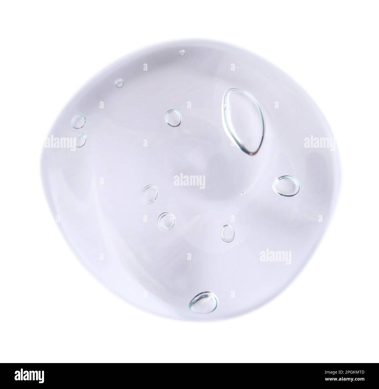 Sample of transparent shower gel isolated on white, top view Stock ...