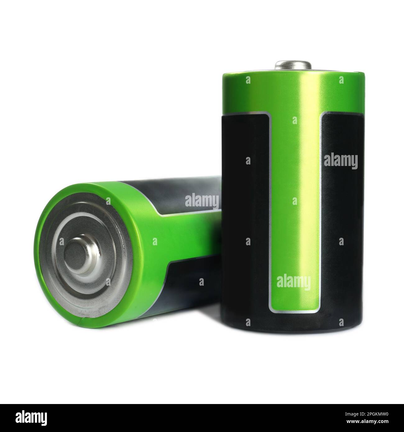 New D batteries on white background. Dry cell Stock Photo - Alamy