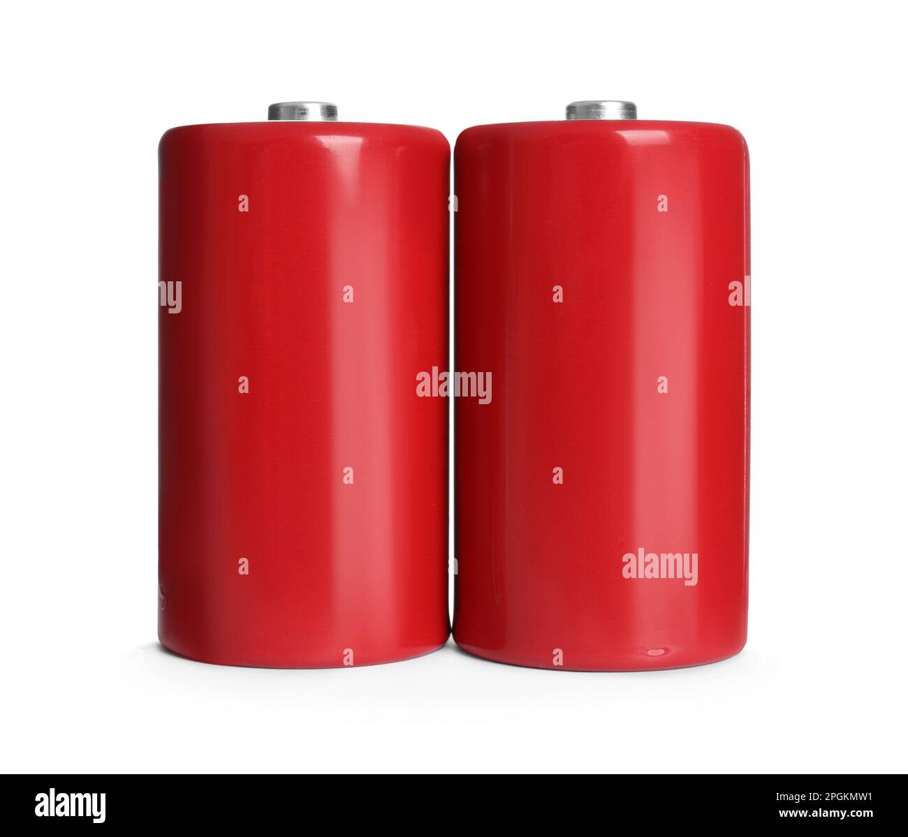 New D batteries on white background. Dry cell Stock Photo - Alamy