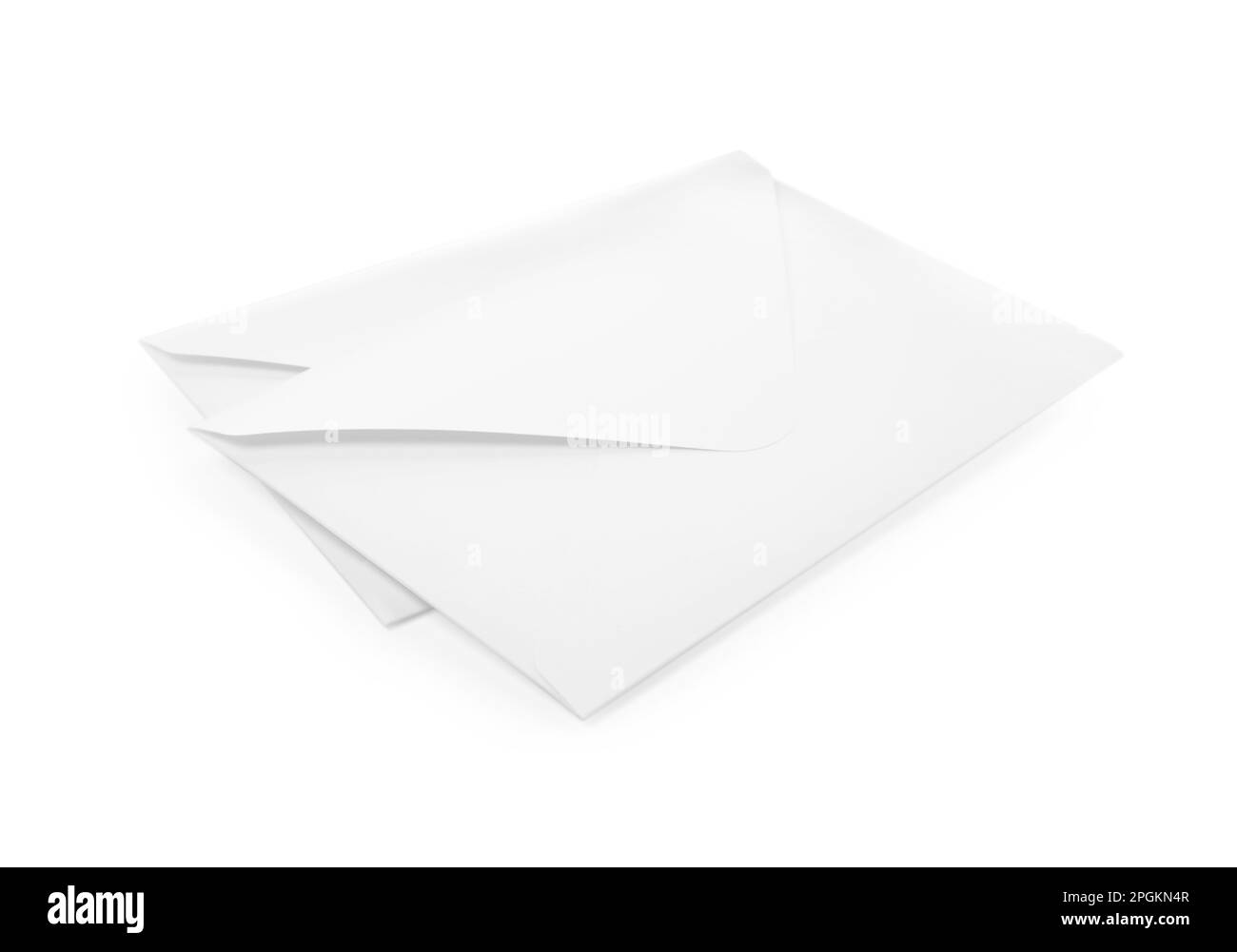 Two simple paper envelopes on white background Stock Photo - Alamy
