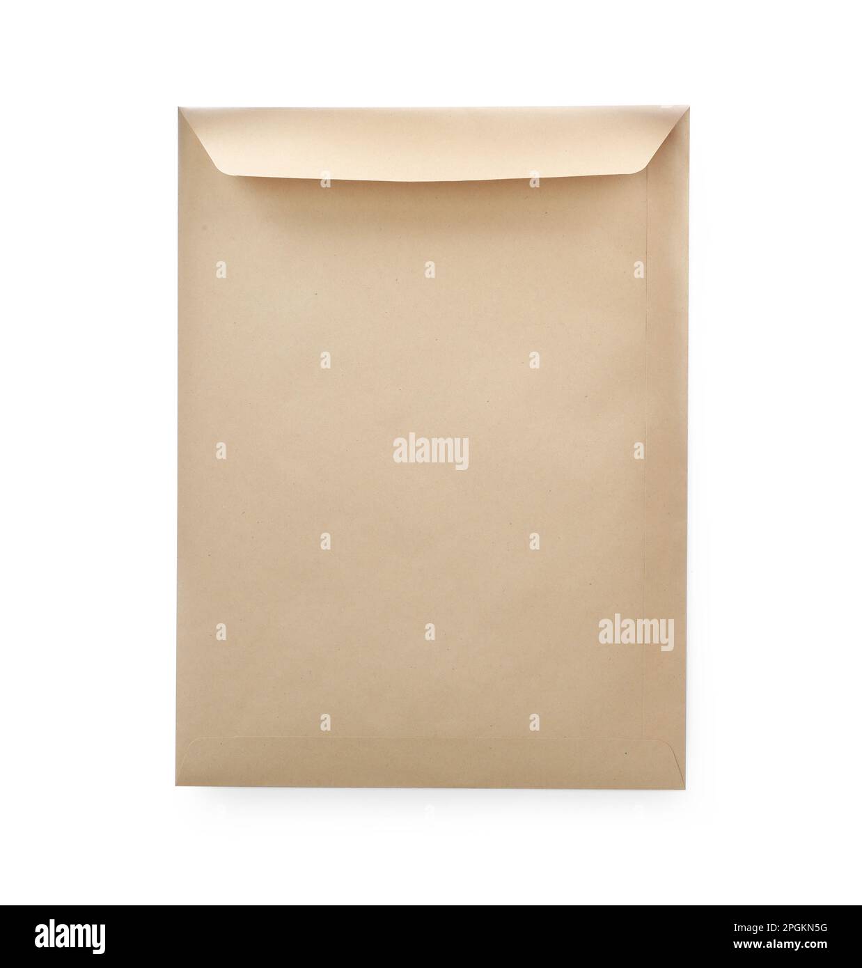 One blank kraft paper envelope isolated on white Stock Photo - Alamy