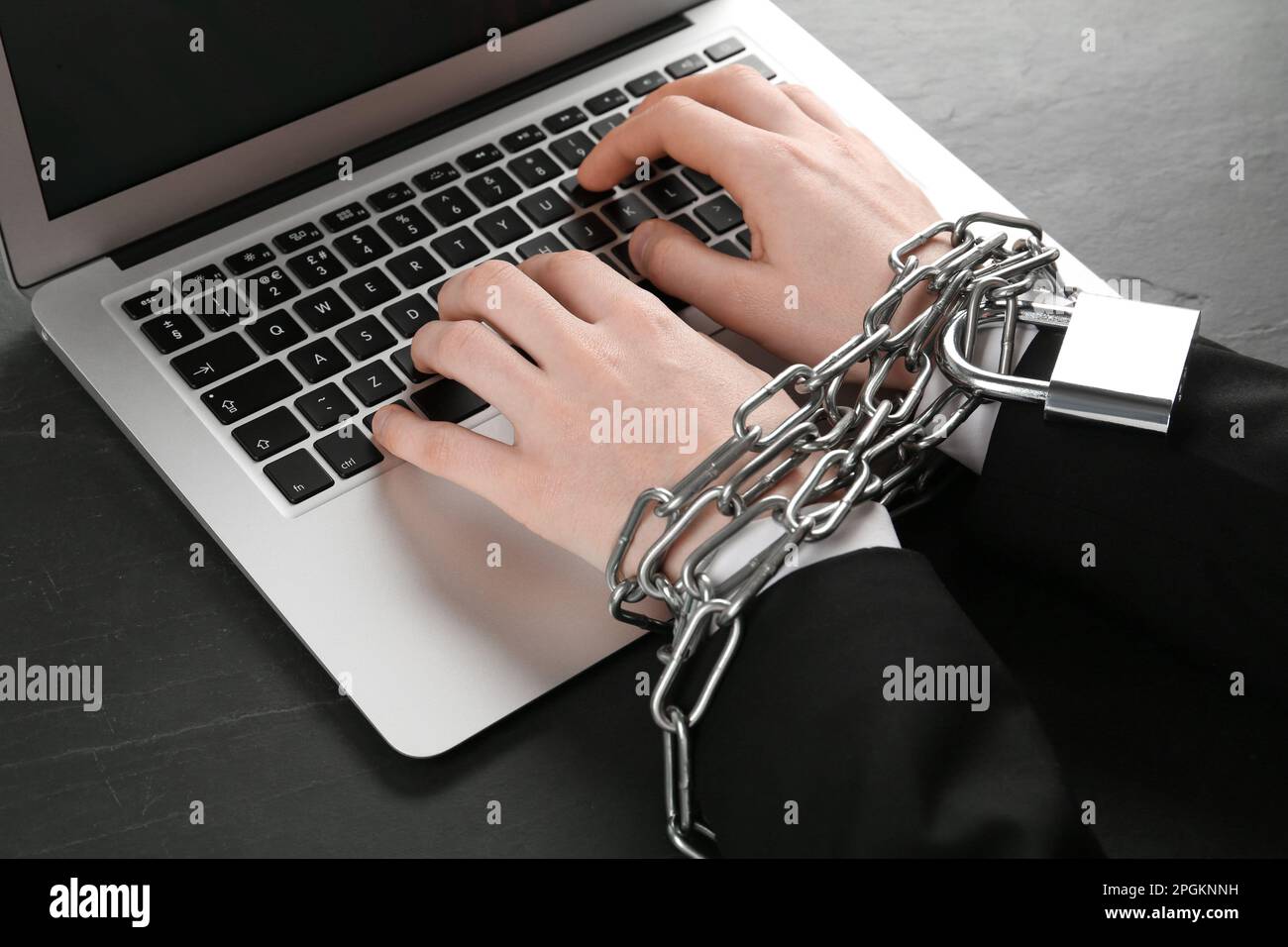 Man chained office hi-res stock photography and images - Alamy