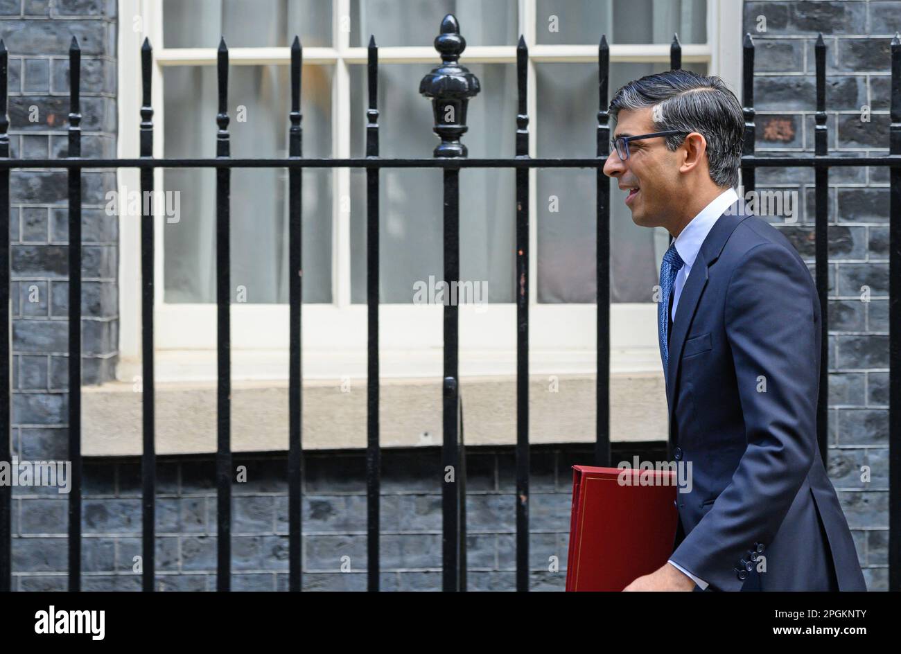 Rishi Sunak MP - British Prime Minister - leaving 10 Downing Street for Prime Ministers ...