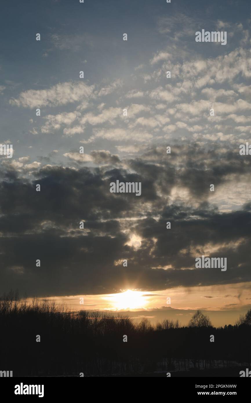 Amazing panoramic sunrise or sunset sky with colorful clouds. Gradient ...
