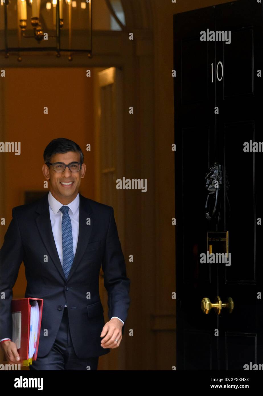 Rishi Sunak MP - British Prime Minister - leaving 10 Downing Street for ...