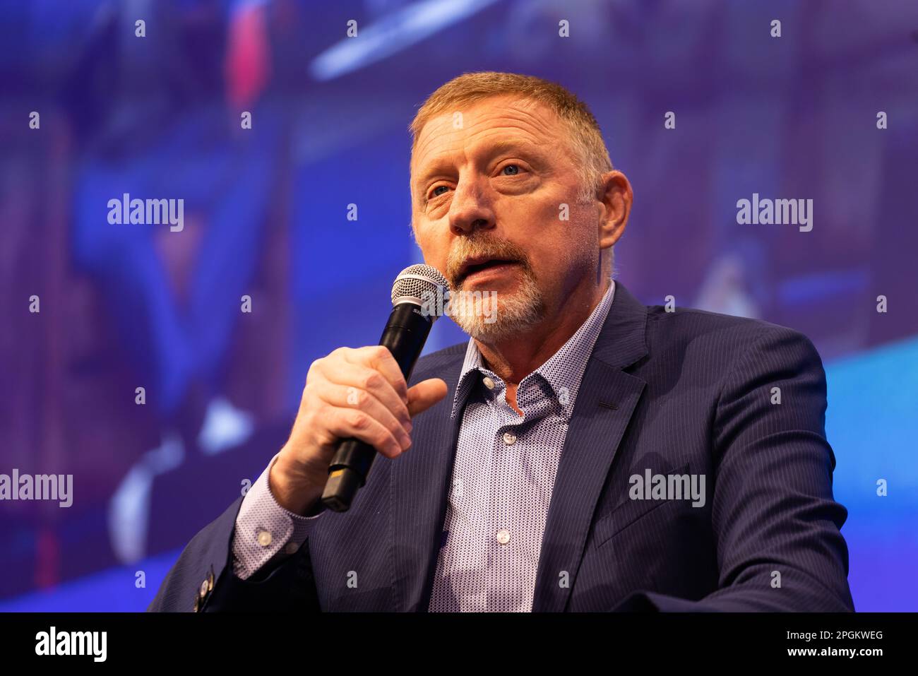 Rust, Germany. 23rd Mar, 2023. Boris Becker talks with sports ...