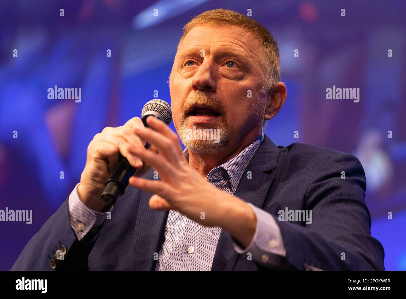 Rust, Germany. 23rd Mar, 2023. Boris Becker talks with sports ...