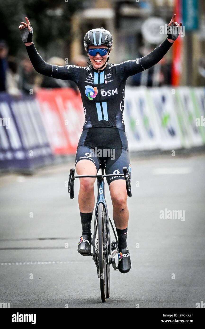 De Panne, Belgium. 23rd Mar, 2023. British Pfeiffer Georgi of Team DSM ...